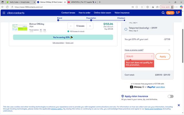 1-800 Contacts Promo Codes (3 Verified) - $10 Off Sep 2025