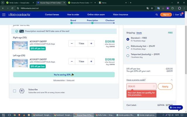 1-800 Contacts Promo Codes (3 Verified) - $10 Off Feb 2025