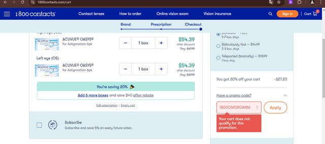 1-800 Contacts Promo Codes - 30% Off | September 2024