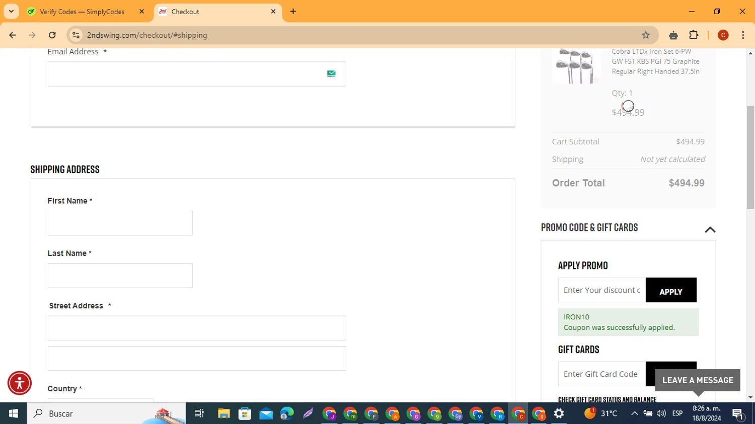 2nd Swing Golf Promo Codes - 10% Off | October 2024
