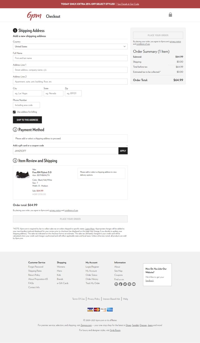 6PM Promo Codes - 25% Off Coupons Aug 2025