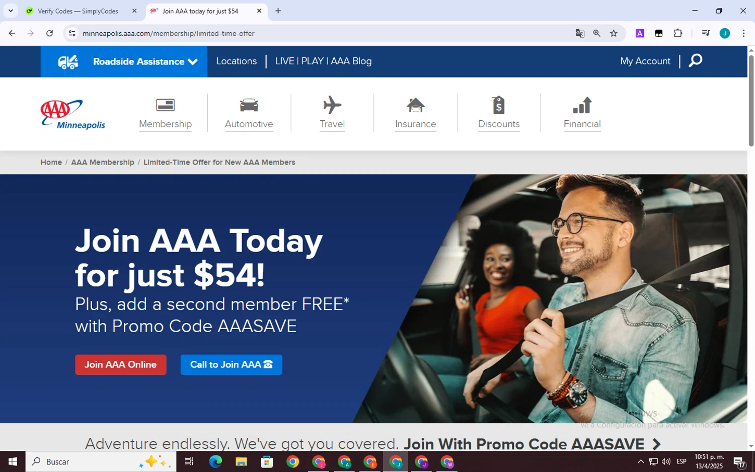 AAA Promo Codes (3 Verified) - $10 Off w/Code May 2025