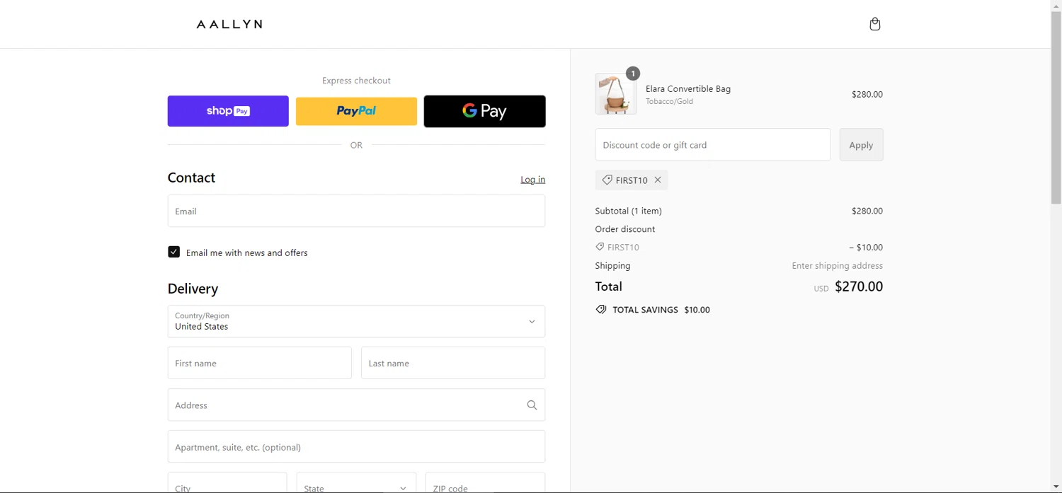 Aallyn Promo Codes - $10 Off | January 2025