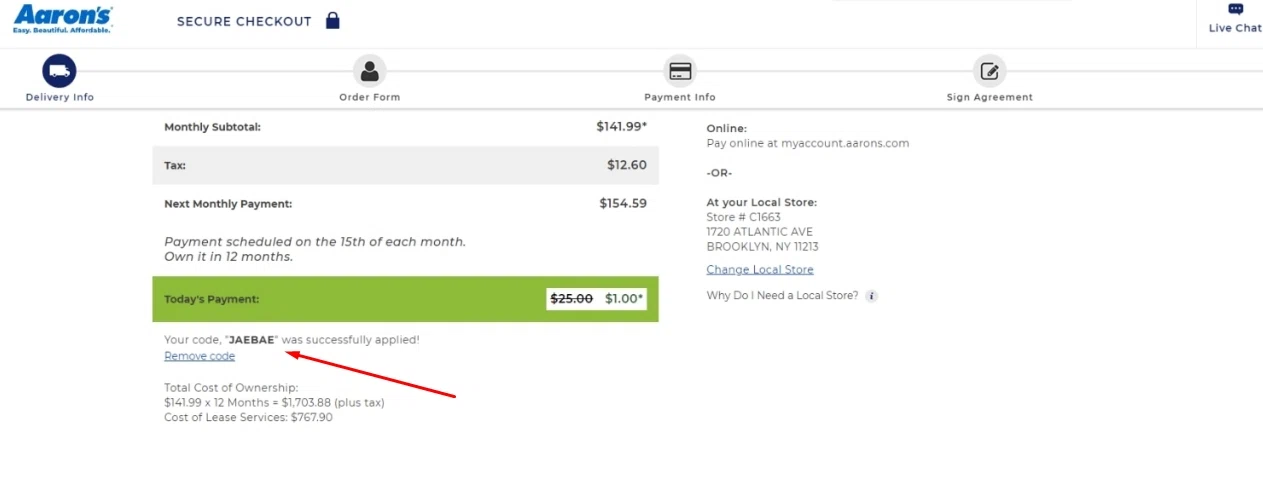 Aaron's Coupon Codes - $1 Off | October 2024