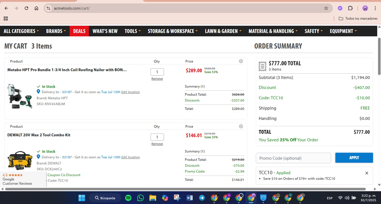 Acme Tools Promo Codes (18 Verified) - $10 Off Sep 2025