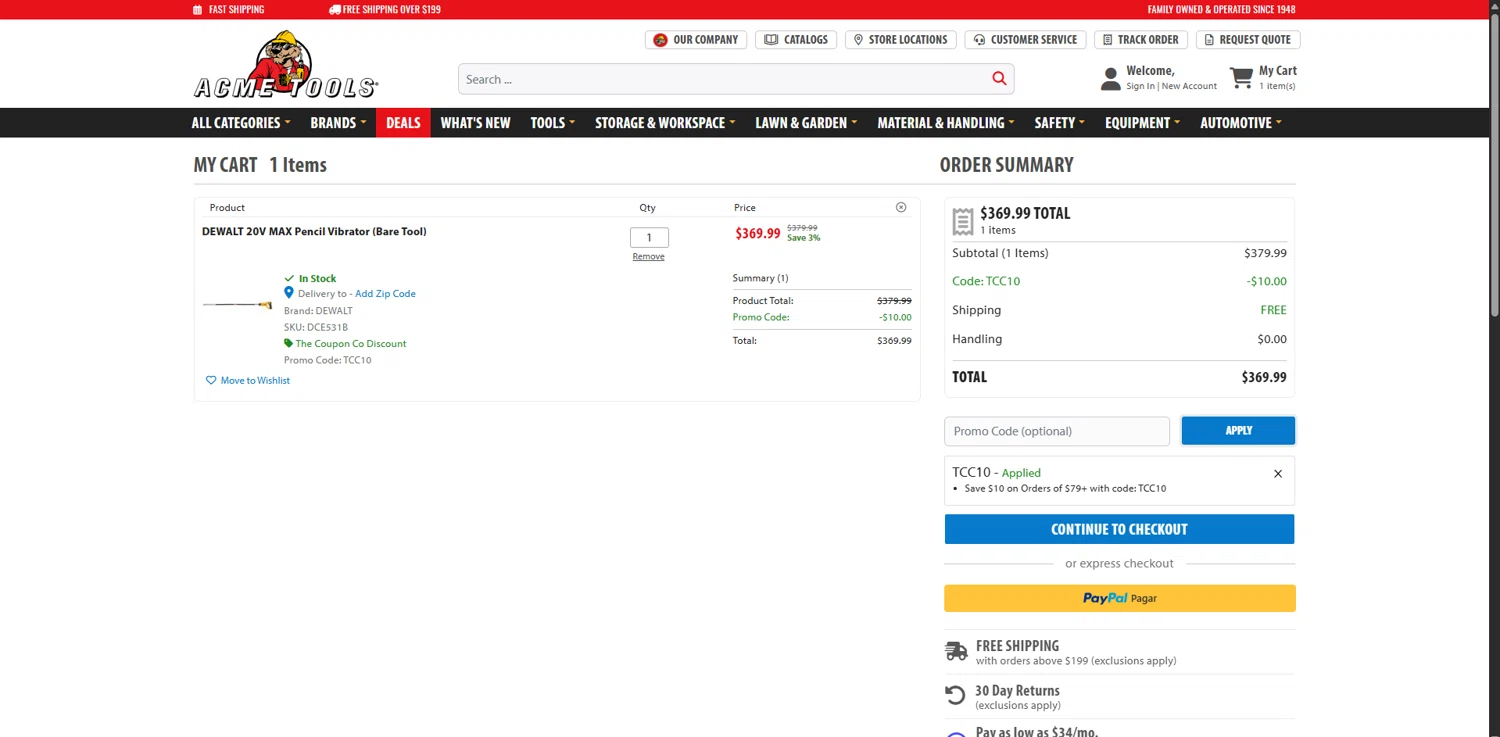 Acme Tools Promo Codes - $10 Off (20 Verified) Nov 2025