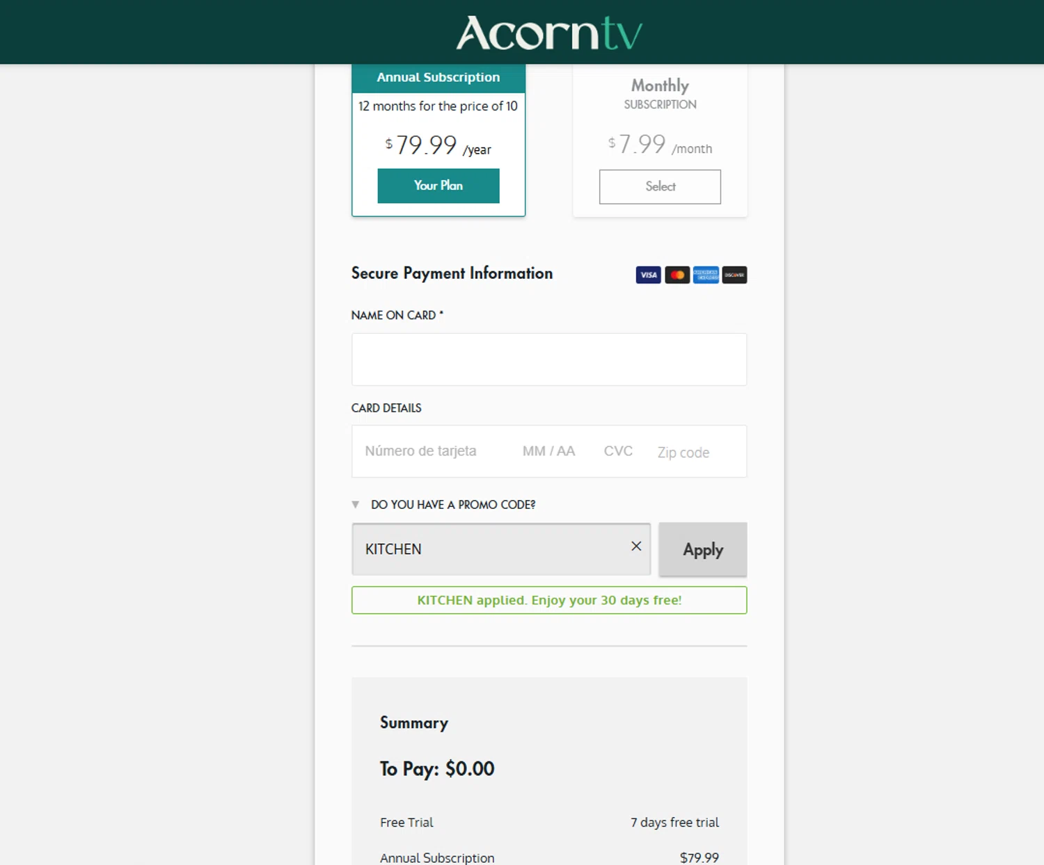 Acorn TV w/Code Coupons & Discounts January 2026