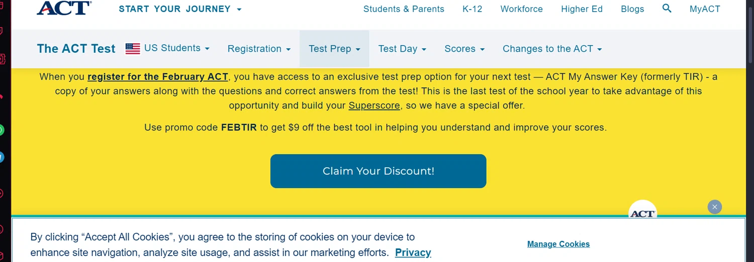 ACT Promo Codes - 10% Off Sitewide Coupons Nov 2025