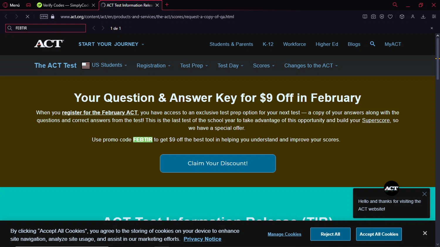 ACT Promo Codes (2 Verified) - $9 Off First Buy Jan 2025