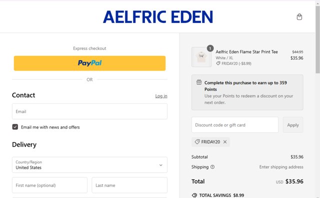 Aelfric Eden Discount Codes (36 Verified) - 25% Off Feb 2025