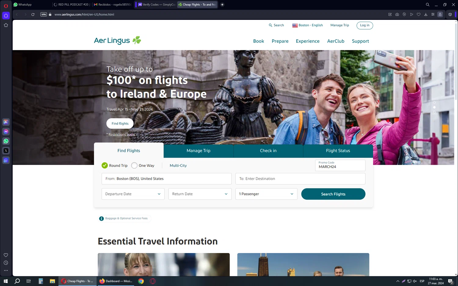 Aer Lingus Promo Codes – 20% Off | July 2024
