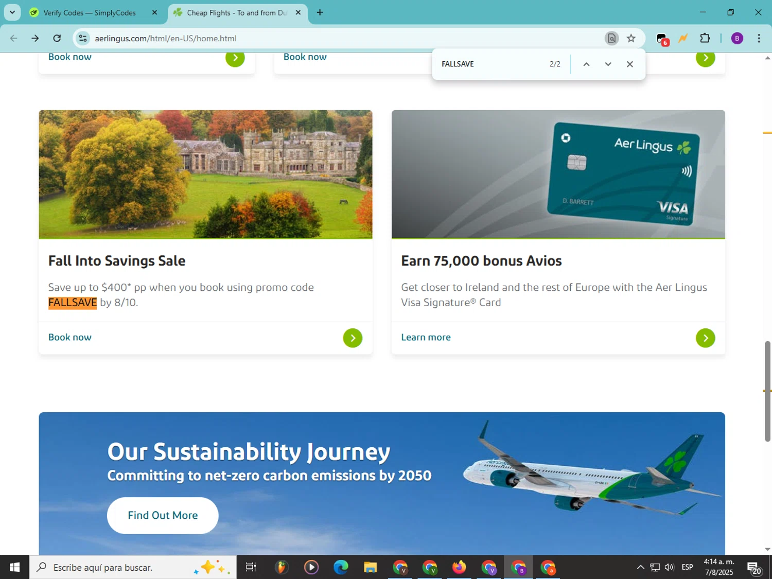 Aer Lingus Promo Codes (2 Verified) - $100 Off Aug 2025