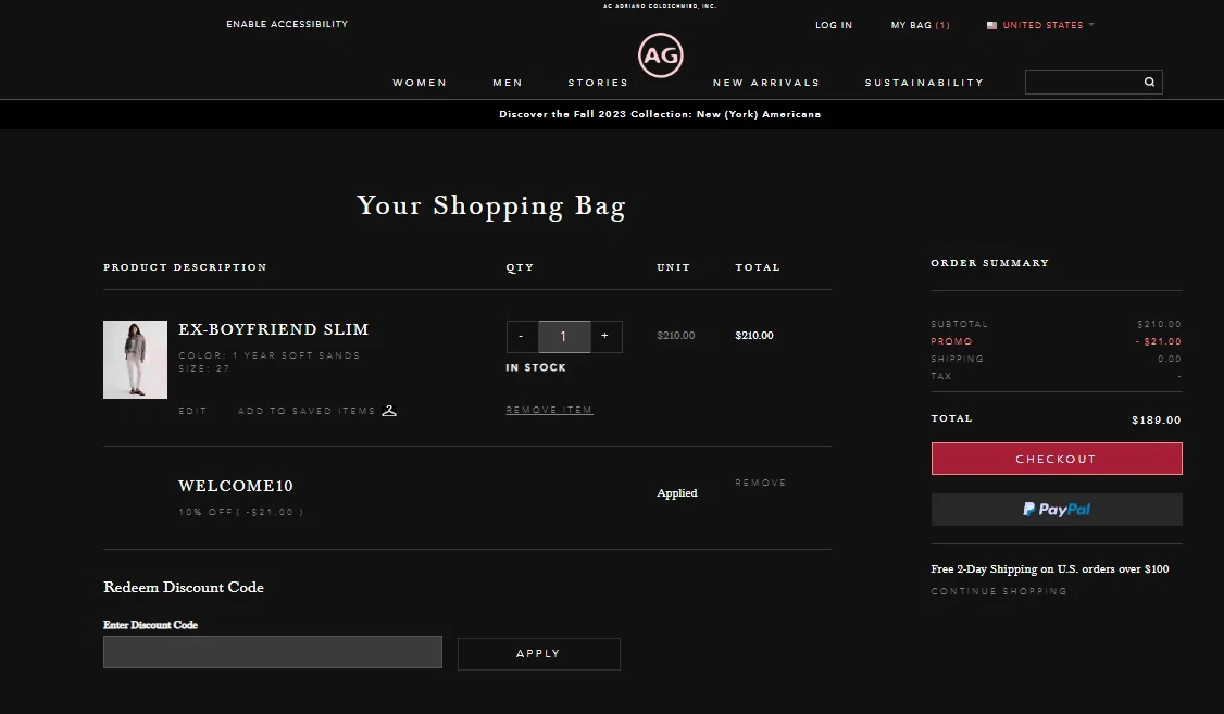 AG Jeans Discount Codes & Black Friday 2024 Deals - 50% Off