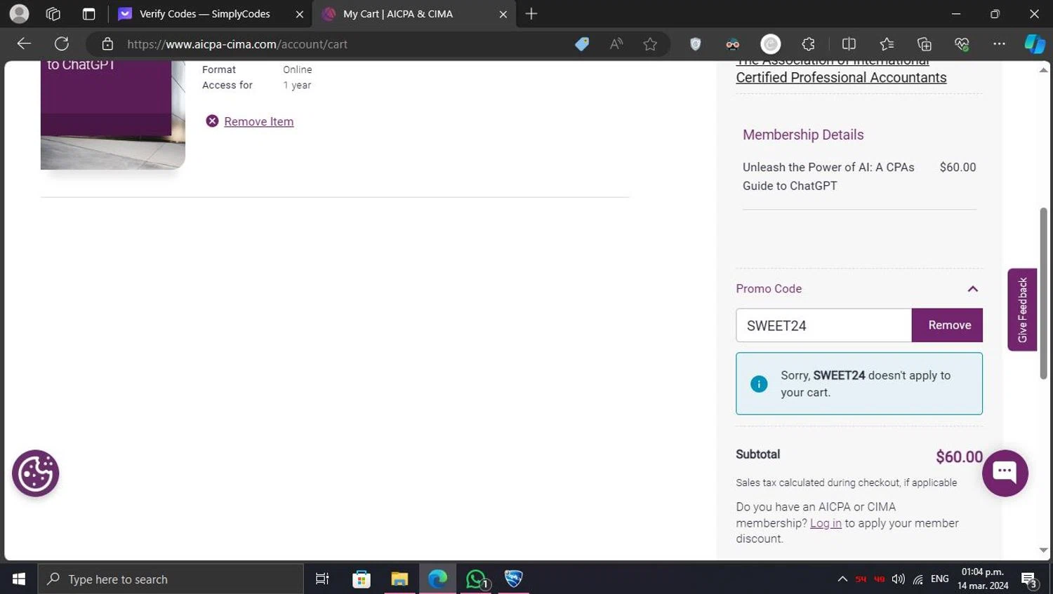 AICPA & CIMA Promo Codes - 20% Off | August 2024