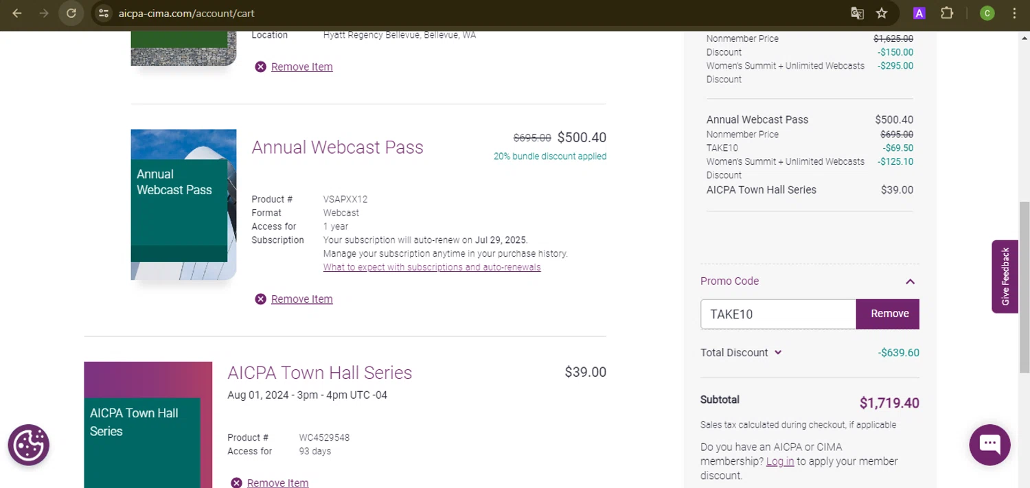 AICPA & CIMA Promo Codes - 10% Off | October 2024