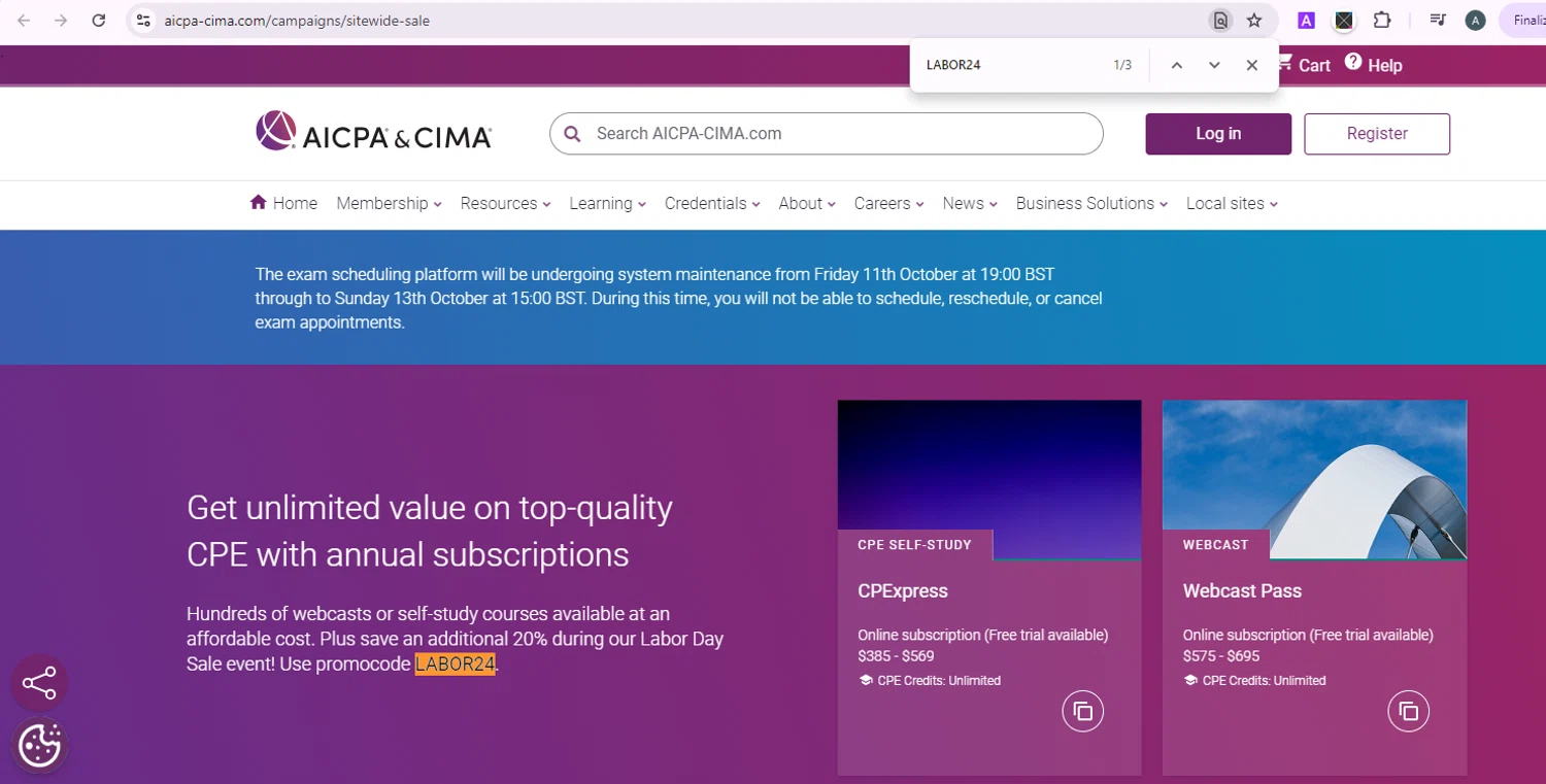 AICPA & CIMA Promo Codes - 100% Off | November 2024