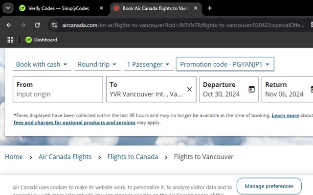 Air Canada Promo Codes (3 Verified) - 10% Off Jan 2025