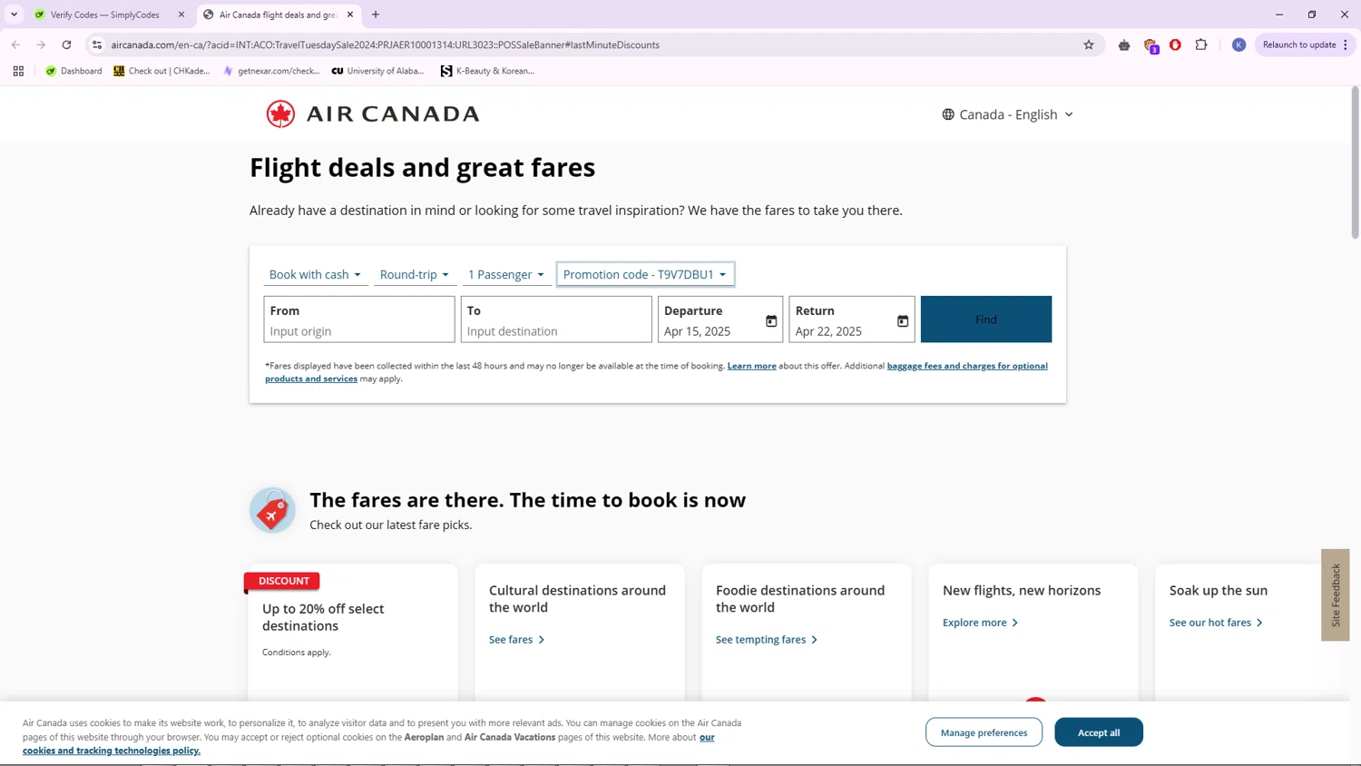 Air Canada Promo Codes (9 Verified) - $75 Off May 2025