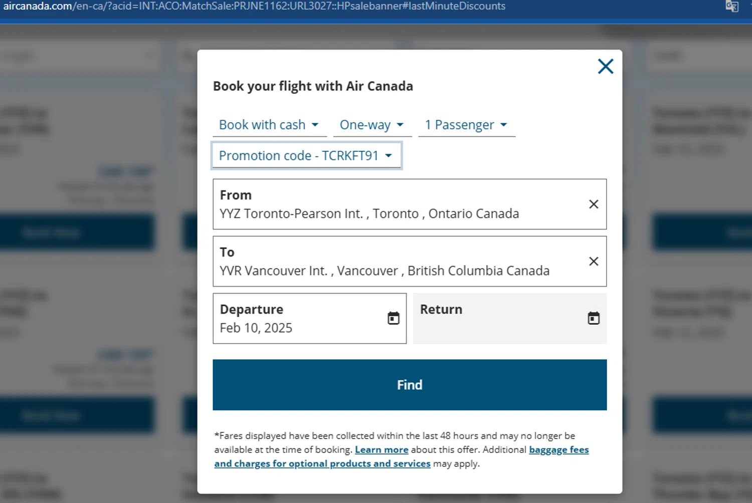 Air Canada Promo Codes (3 Verified) - 10% Off Jan 2025