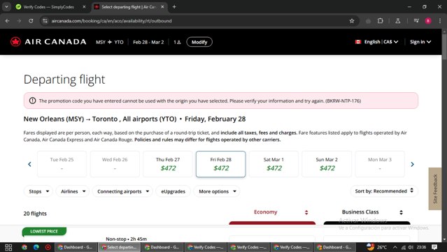 Air Canada Promo Codes (5 Verified) - $75 Off Mar 2025