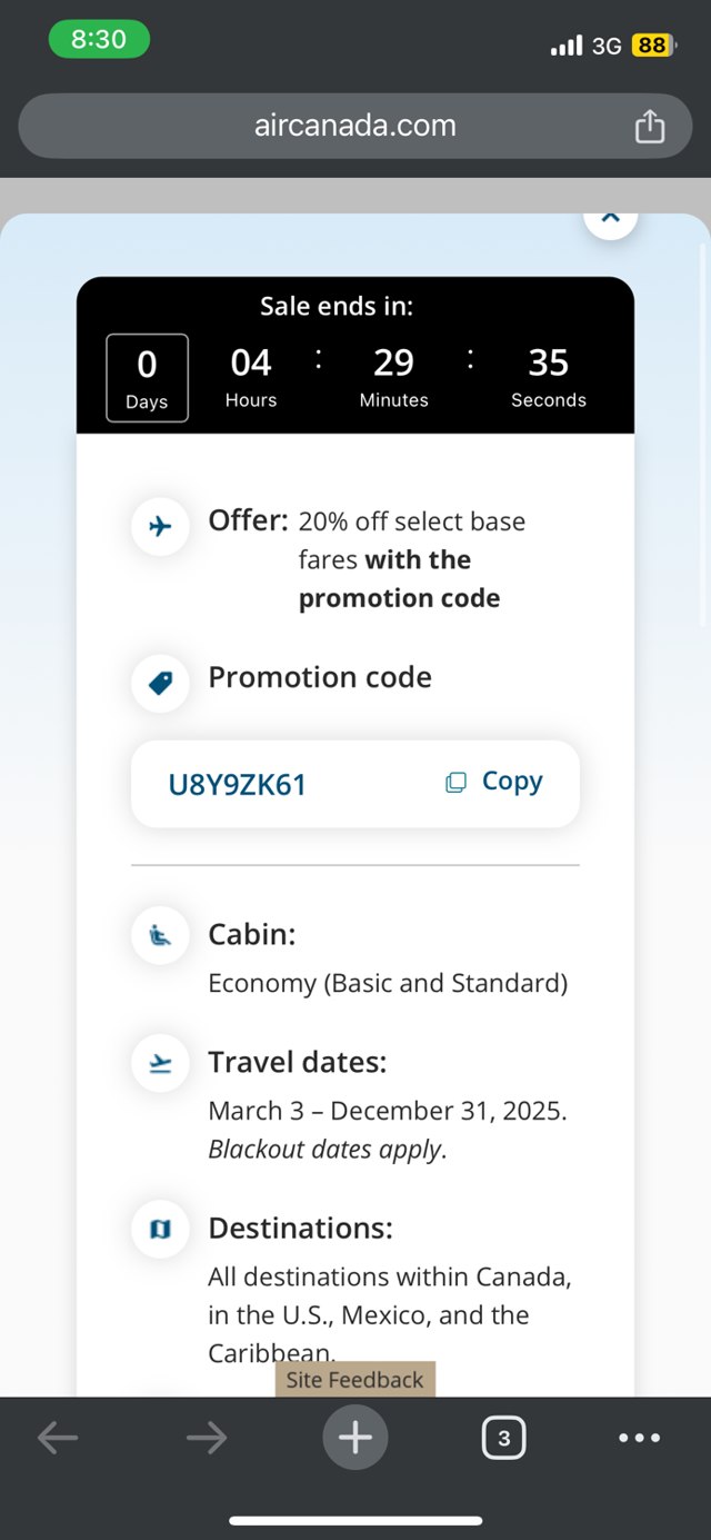 Air Canada Promo Codes (5 Verified) - $75 Off Mar 2025
