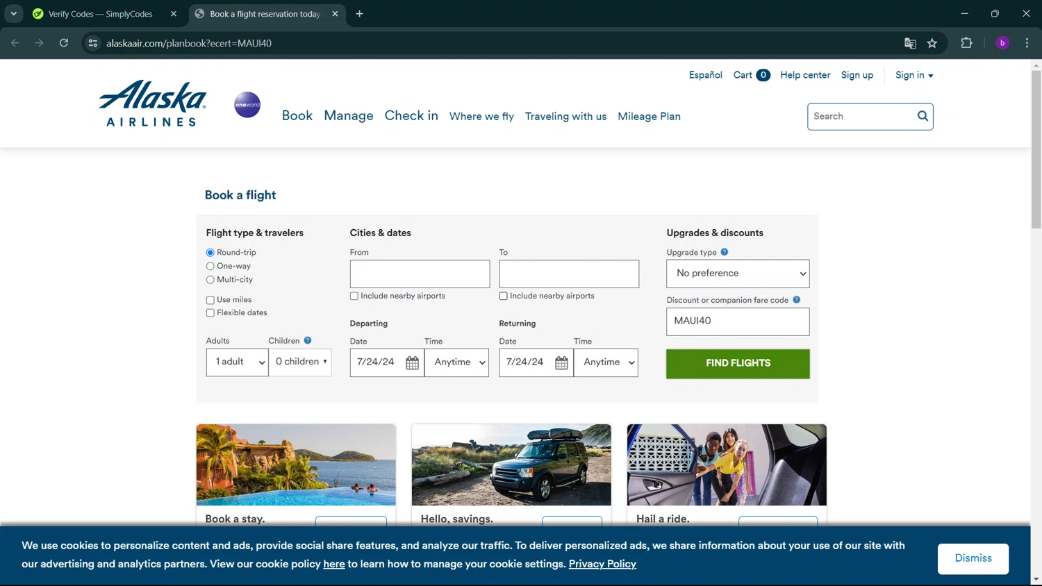 Alaska Airlines Promo Codes – 50% Off | July 2024