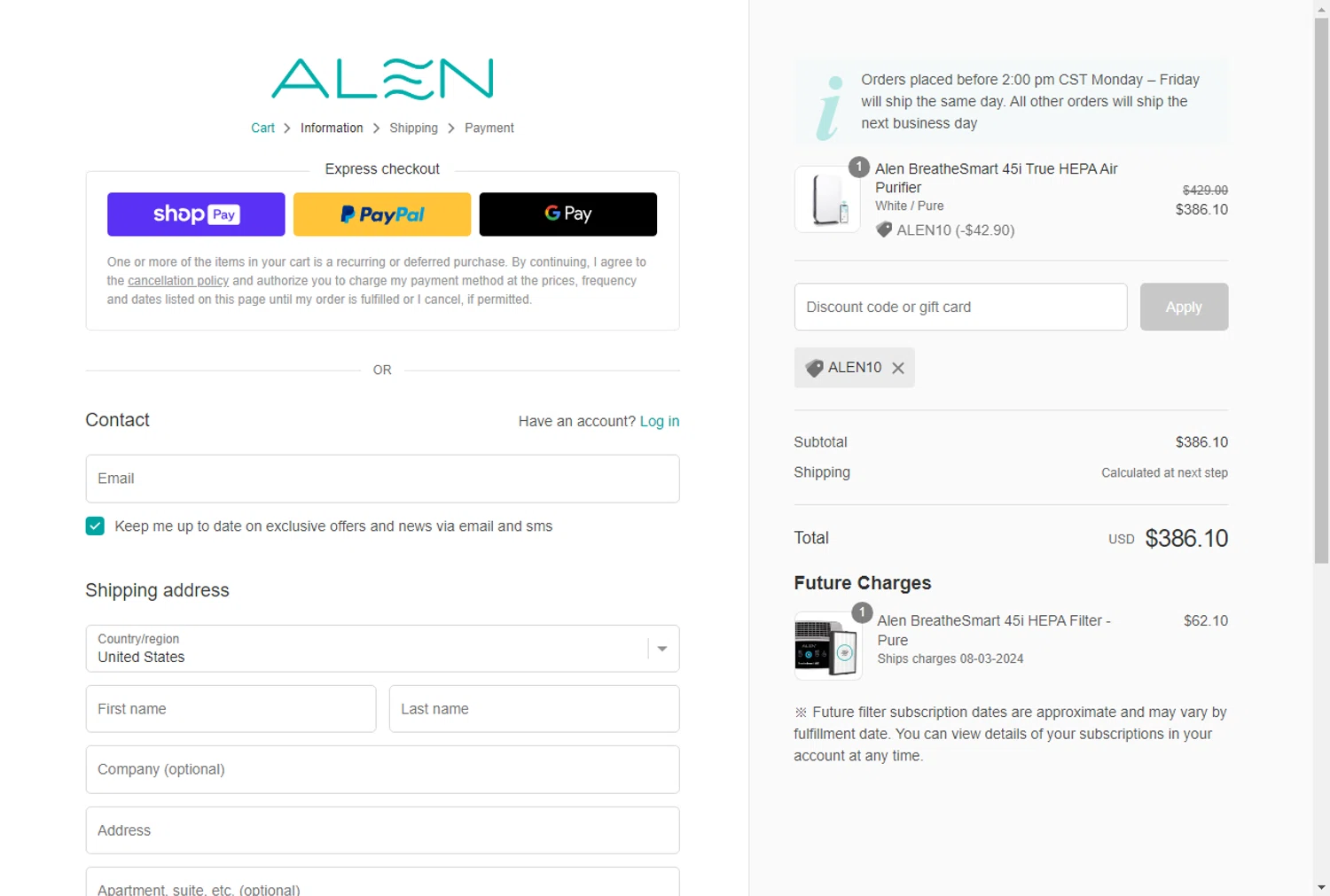 Alen Discount Codes - $25 Off | November 2024