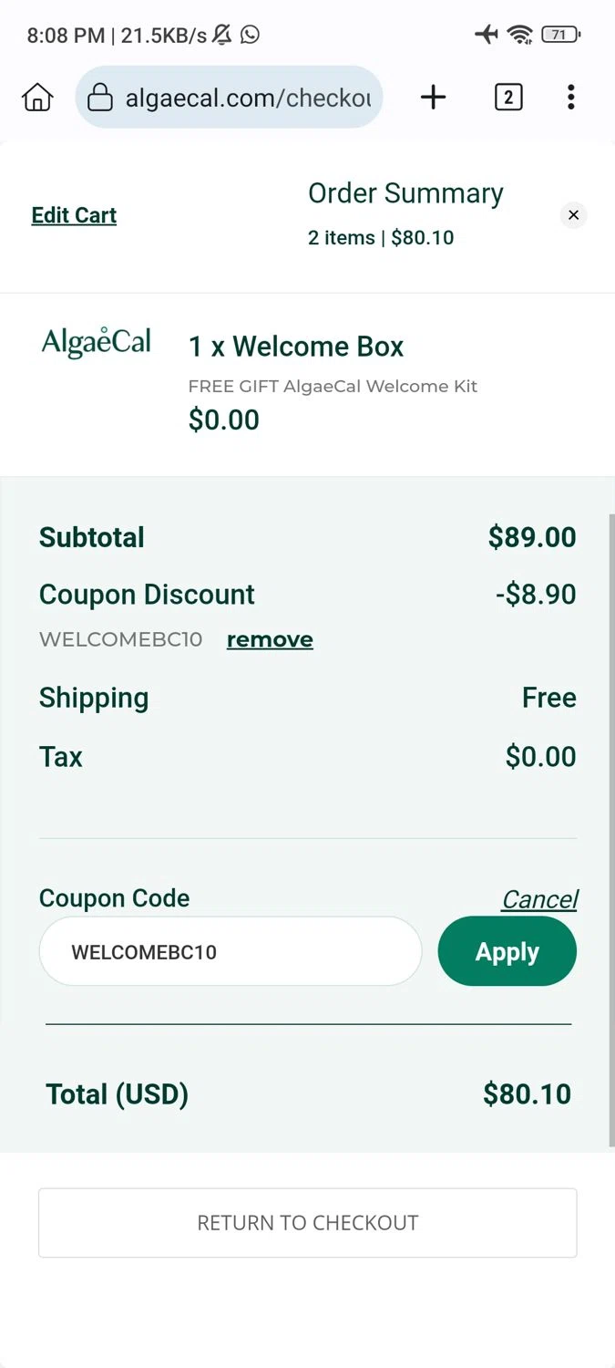 AlgaeCal Coupon Codes - 10% Off | October 2024