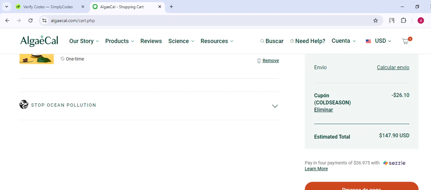 AlgaeCal Coupon Codes - 10% Off | October 2024