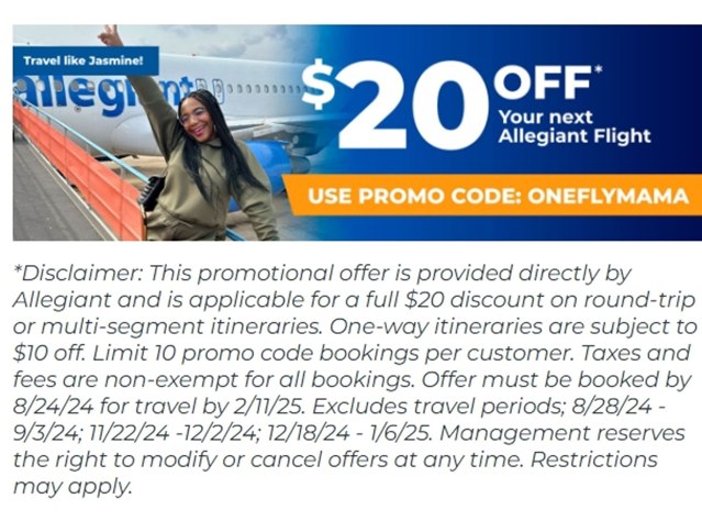 Allegiant Air Promo Codes - $100 Off | November 2024