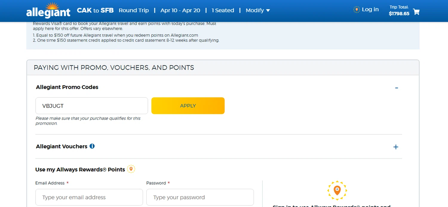 Allegiant Air Promo Codes (1 Verified) - $20 Off May 2025