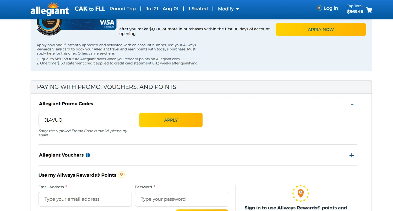 Allegiant Air Promo Codes - $50 Off Coupons Sep 2025