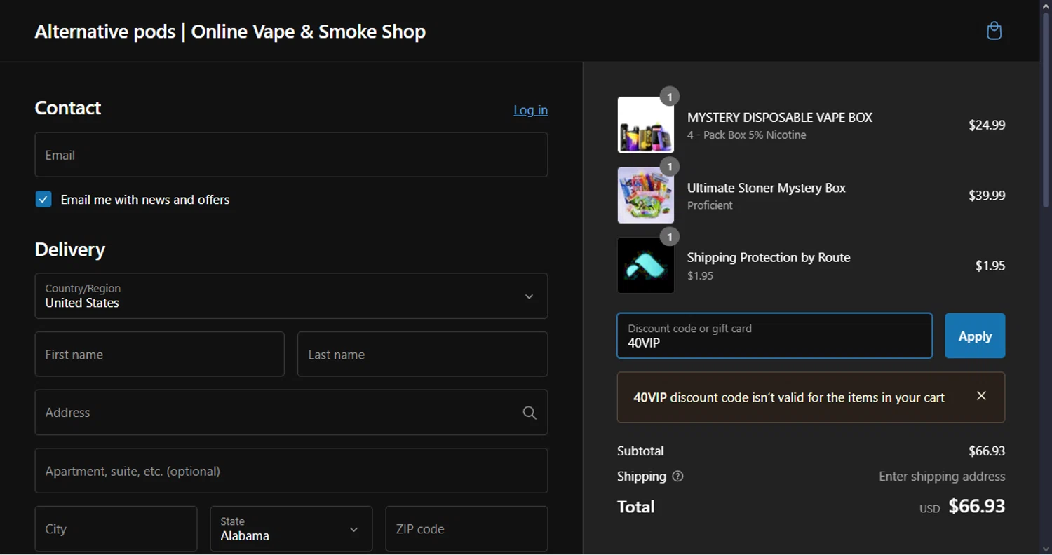 Alternative Pods Coupon Codes - 15% Off | September 2024