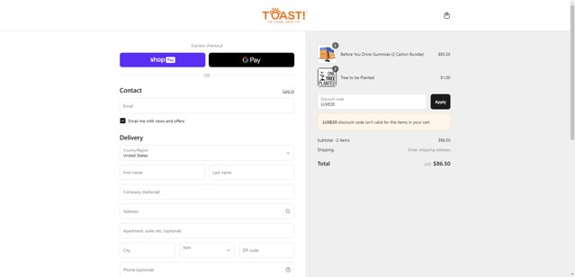 Toast! Discount Codes - 20% Off (9 Verified) Jun 2025