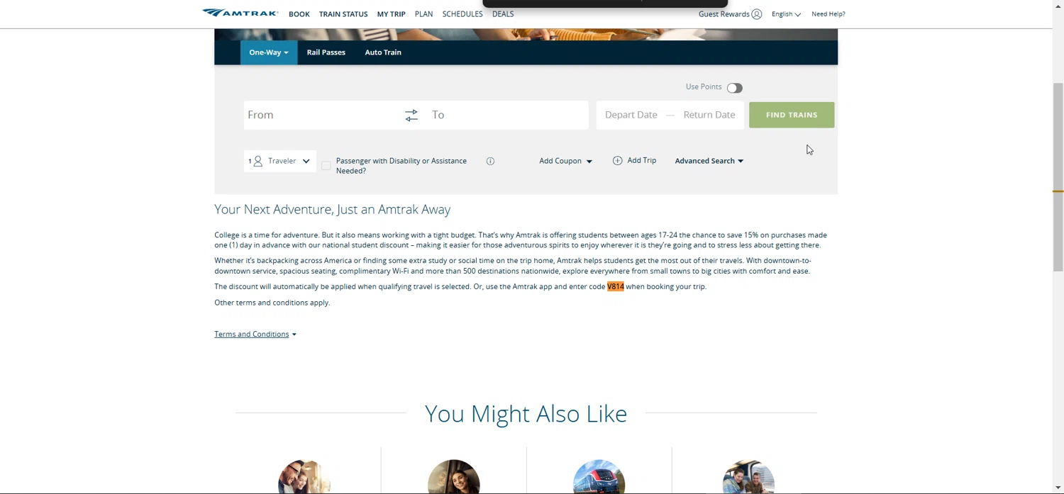 Amtrak Discount Codes - 10% Off | January 2025