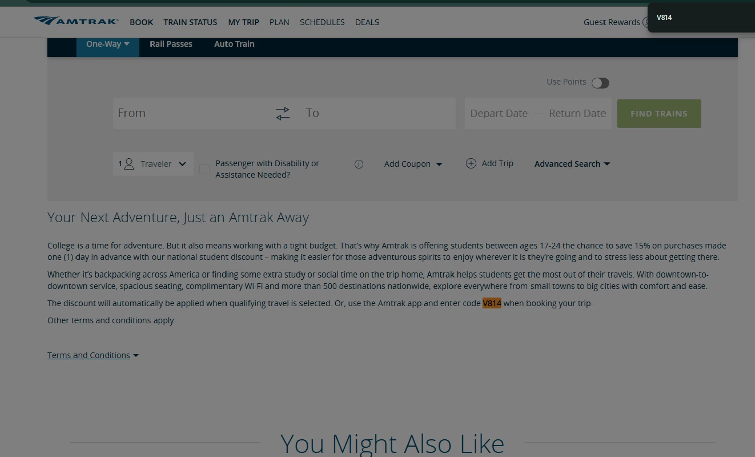 Amtrak Promo Codes - 50% Off (1 Verified) Nov 2025
