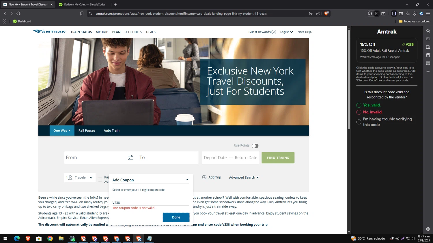 Amtrak Promo Codes - 15% Off (2 Verified) Dec 2025