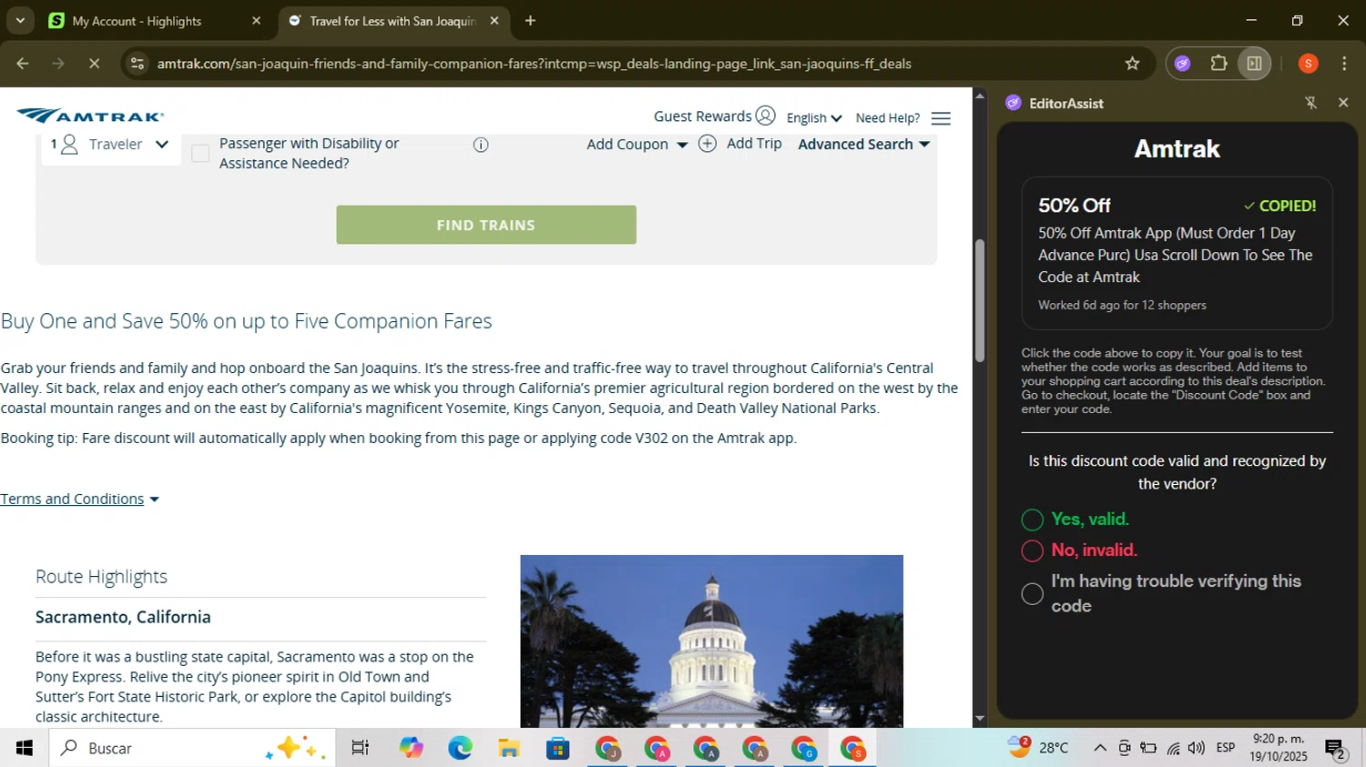 Amtrak Promo Codes - 50% Off (1 Verified) Nov 2025