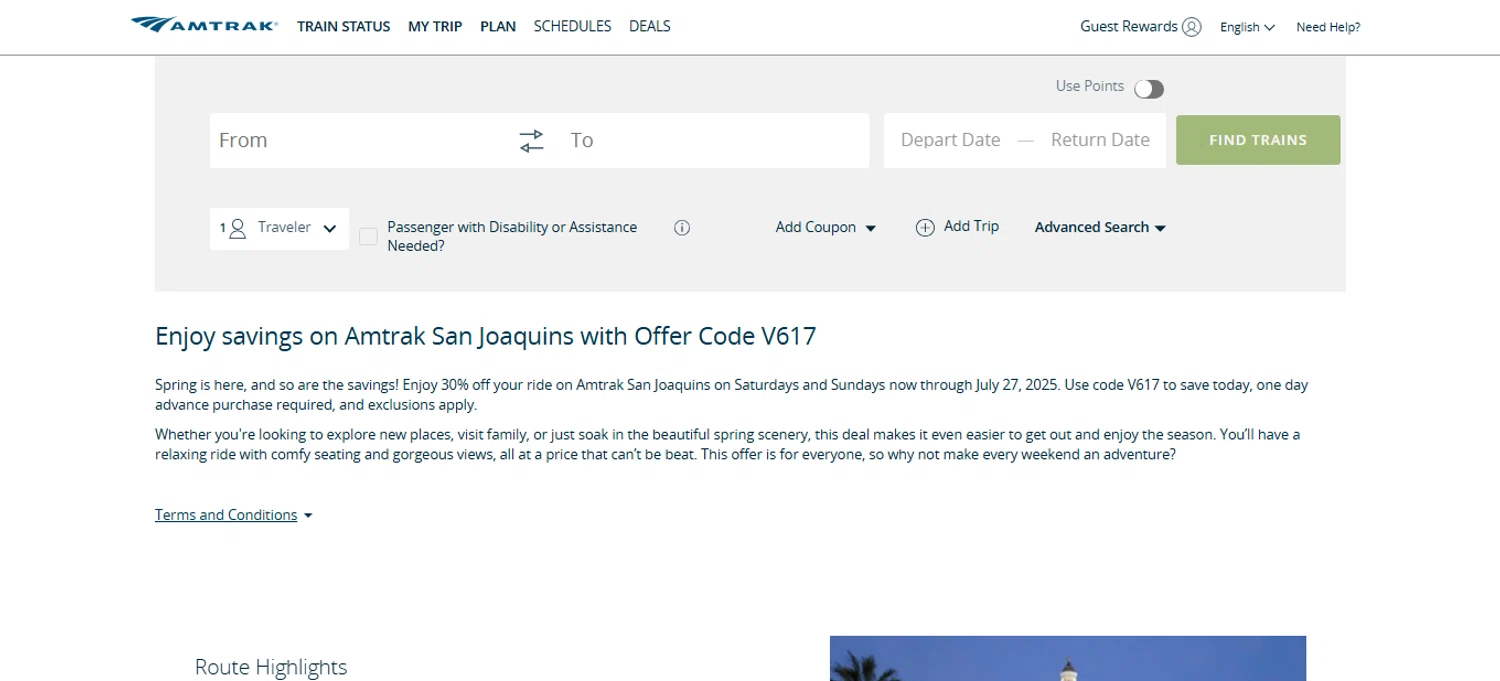 Amtrak Promo Codes (2 Verified) - 15% Off Sitewide Aug 2025