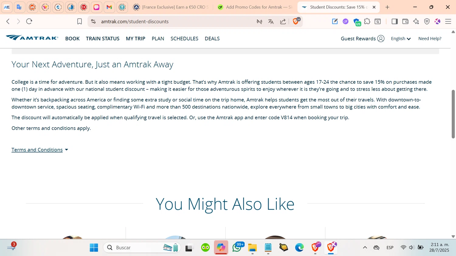 Amtrak Promo Codes - 15% Off Coupons Sep 2025