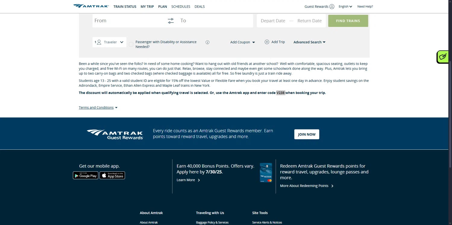 Amtrak Promo Codes (2 Verified) - 15% Off Sitewide Sep 2025