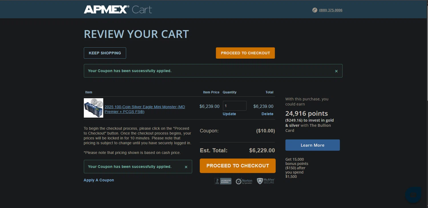 APMEX Promo Codes - $10 Off (1 Verified) Nov 2025