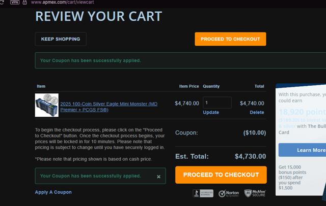 APMEX Discount Codes - $10 Off (1 Verified) Oct 2025