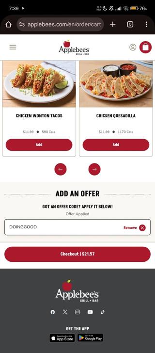 Applebee's Grill & Bar Promo Codes - $10 Off Oct 2025