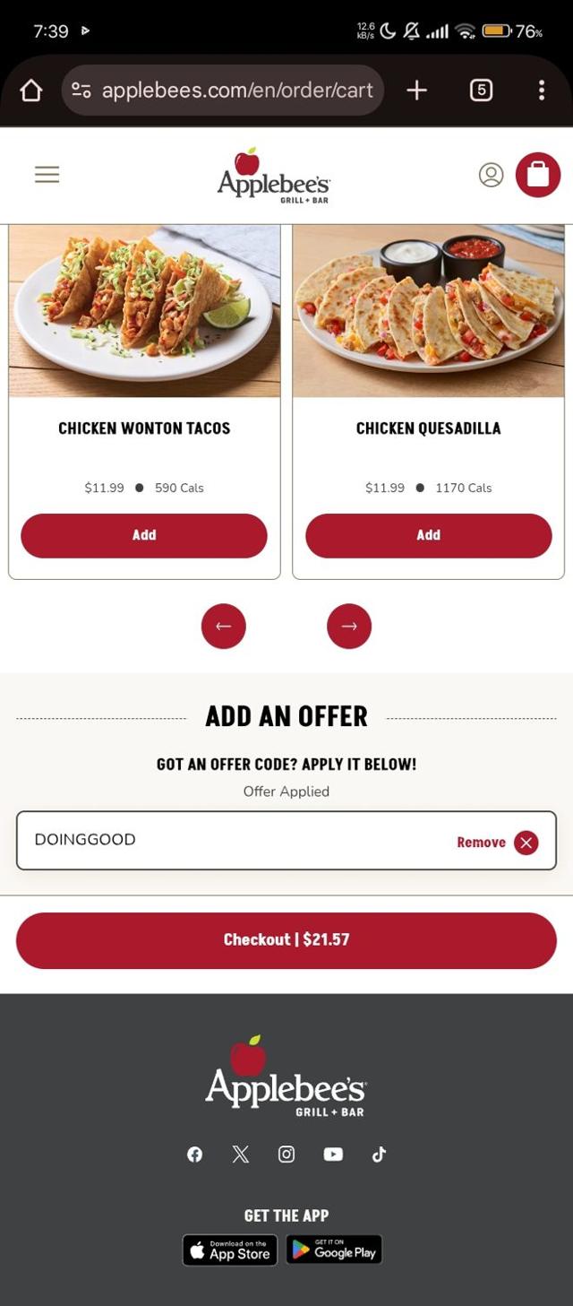 Applebee's Grill & Bar Promo Codes - $10 Off Oct 2025