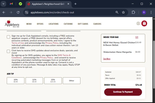 Applebee's Grill & Bar Promo Codes - 15% Off May 2025