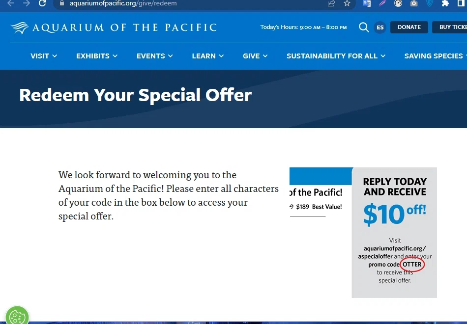 Aquarium of the Pacific Coupons - 20% Off | September 2024