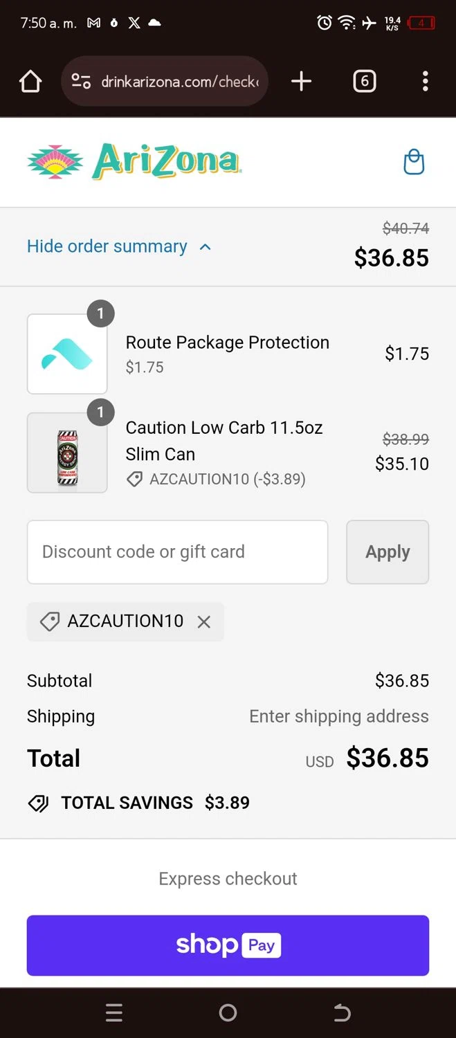 AriZona Promo Codes - 15% Off | October 2024