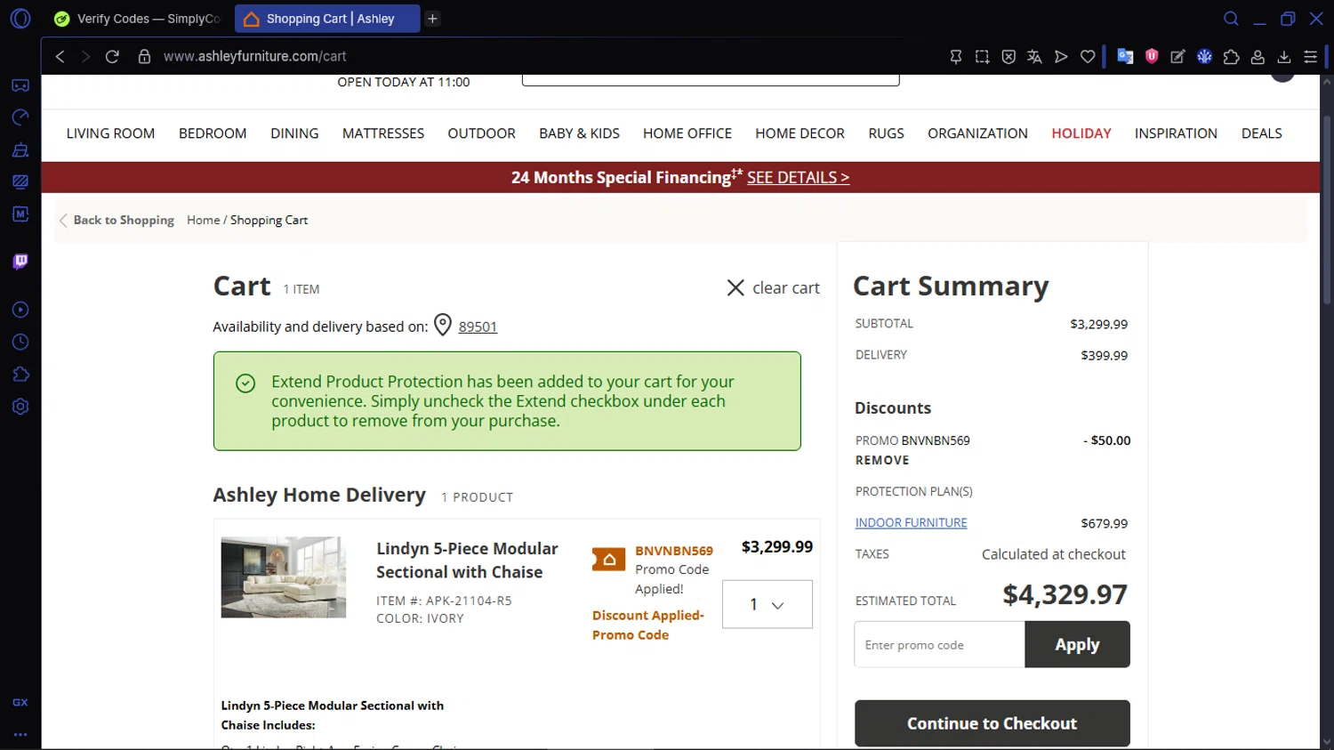 Ashley Promo Codes - $50 Off (2 Verified) Nov 2025