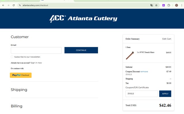 Atlanta Cutlery Promo Code (7 Verified) - 10% Off Feb 2025